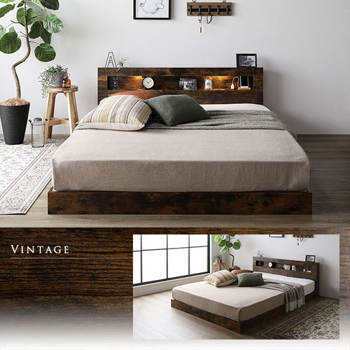 ホテルスタイル ローベッド LED照明＆棚付き『CONCASA コンカーサ』/眠りに誘うやわらかなLED照明付き。超頑丈構造のローベッド – RASIK（ラシク）家具・インテリア専門店