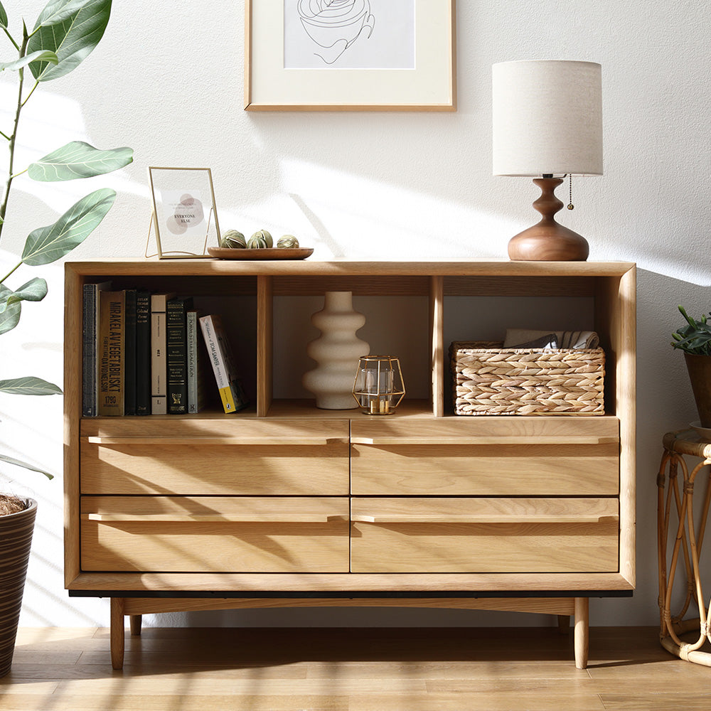 北欧調デザイン オーク材 引き出し付チェスト 脚付 幅100/程よいコンパクトサイズの収納棚 – RASIK（ラシク）